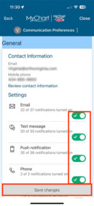 Update MyChart Communication Preferences | OrthoVirginia