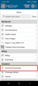 Adding or Updating Insurance in MyChart | OrthoVirginia